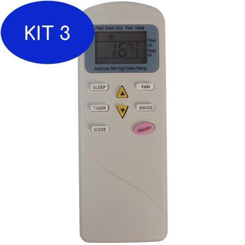 Kit 3 Controle Remoto Para Ar Condicionado Elgin Compact Window - MXT ...