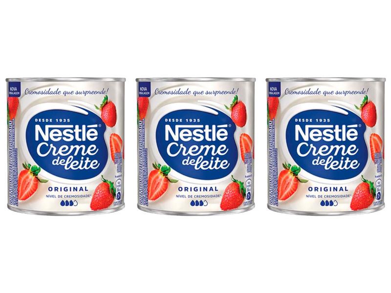 Kit 3 Creme de Leite Original Nestle Lata 300g - Nestlé - Creme de ...