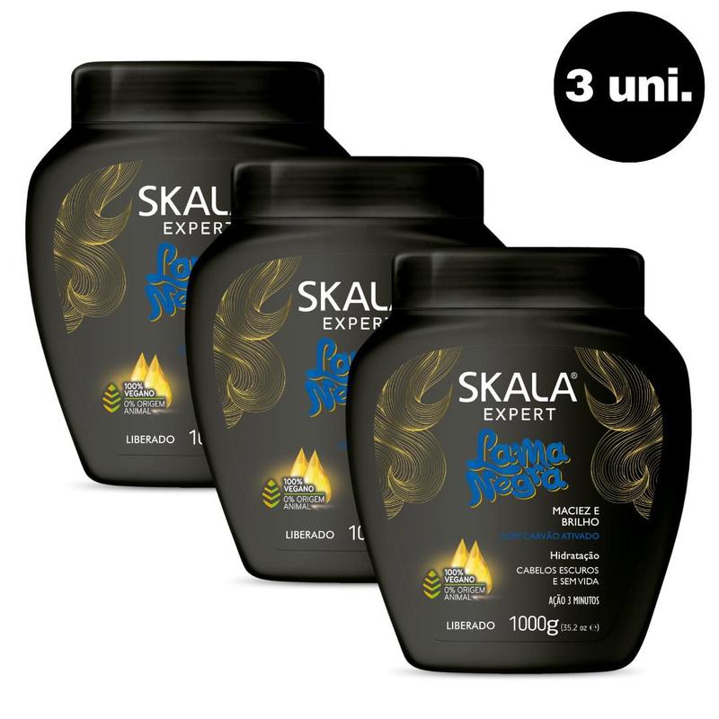 Kit 3 Creme De Tratamento Skala Lama Negra 1kg - Máscara Capilar ...