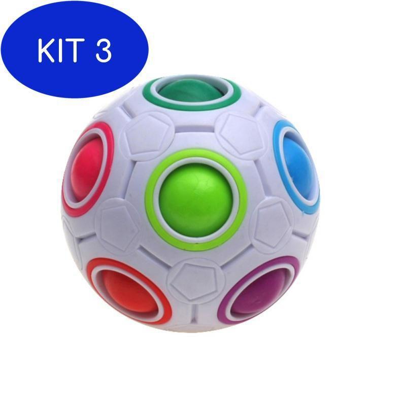Kit 3 Cubo Mágico Bola Puzzle Rainbow Ball - Moyu - Brinquedos ...