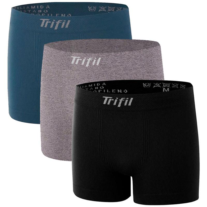 Kit 3 Cuecas Kids Masculina Boxer Lisa Sem Costura Infantil - Trifil ...