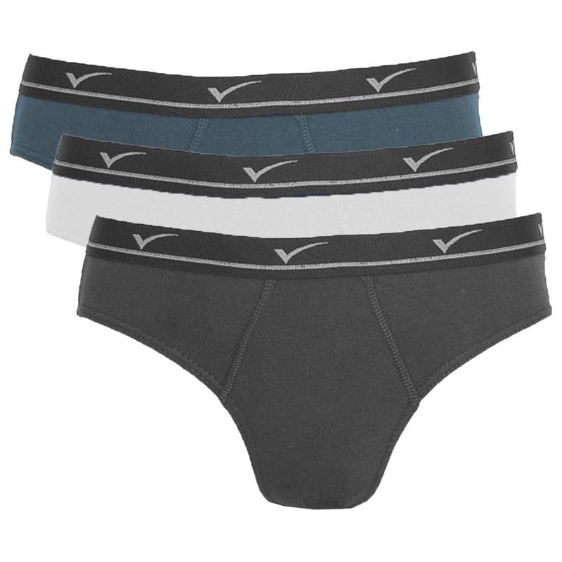 Kit 3 Cuecas Slip Tradicional Com Cós Elástico Algodão - Zafina - Cueca ...