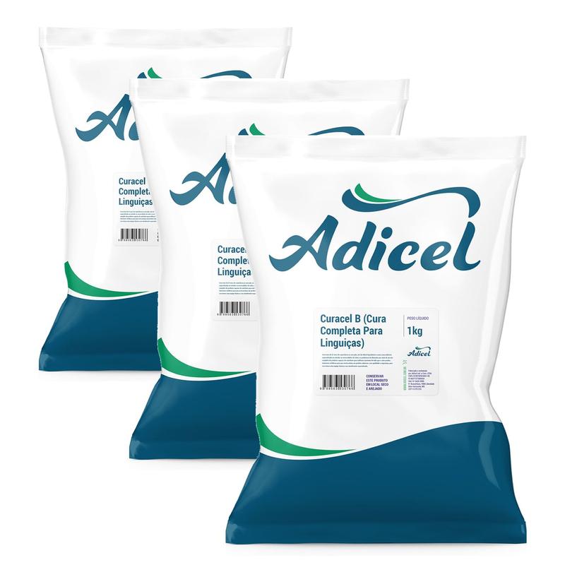 Kit 3 Cura Completa Para Linguiças e Embutidos - Curacel B - 1Kg Cada ...