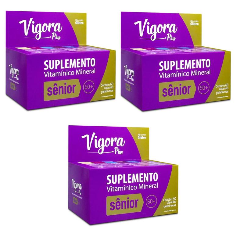 Kit 3 cxs Vigora Plus Sênior 50+ 60 Cápsulas PratiDonaduzzi - Prati ...