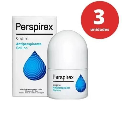 Kit 3 Desodorante Antiperspirante Perspirex Roll-on 20ml - Desodorante ...