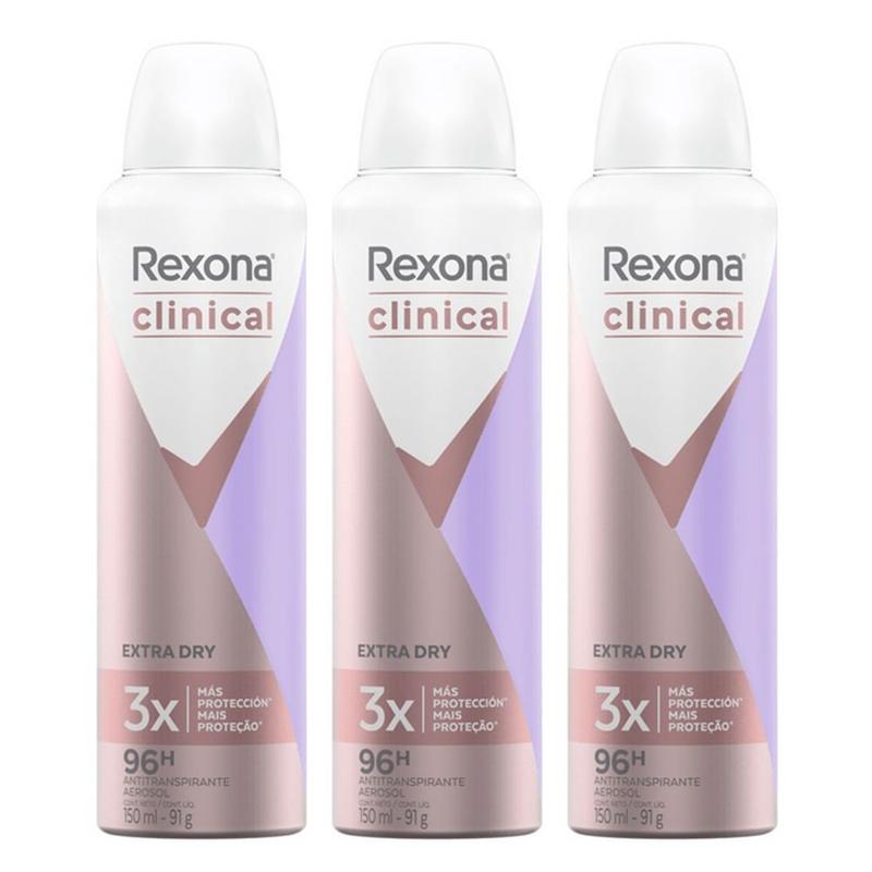 Kit 3 Desodorante Rexona Clinical Aerosol Classic 150ml cada ...