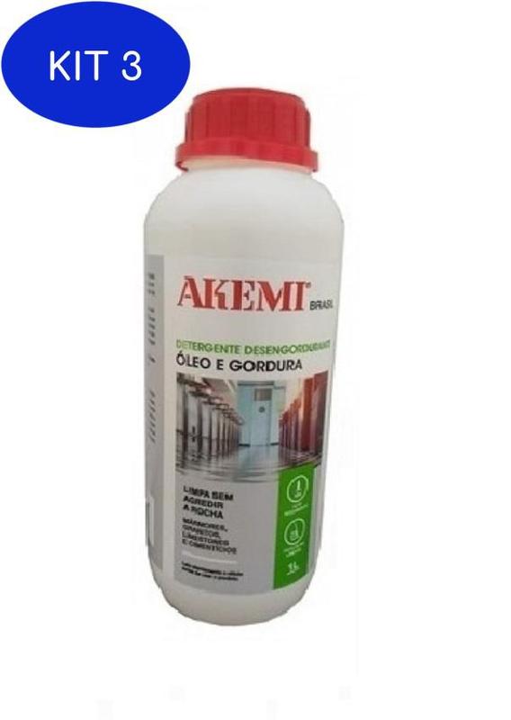 Kit 3 Detergente Óleo E Gordura Akemi Mármores 1,0 Lt - Akemi Brasil ...
