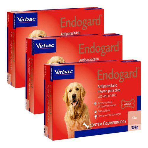 Kit 3 Endogard 30kg C/ 6 Comprimidos Para Cães - Virbac - Farmácia Pet ...