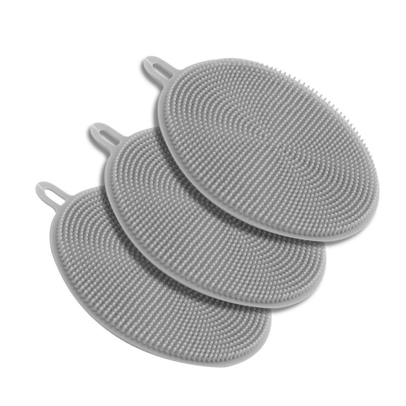 Kit 3 Esponjas Multiuso Silicone Antibacteriana Bucha Louça Cozinha ...