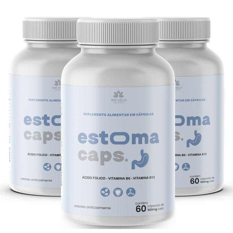 Kit 3 Estoma Caps 180 Cápsulas - Produto Estomacaps Original ...