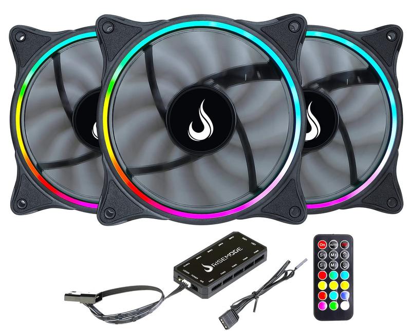 Kit 3 Fans Rgb 5v 120mm Rise Mode Laser C/ Controle Remoto - Peças para ...