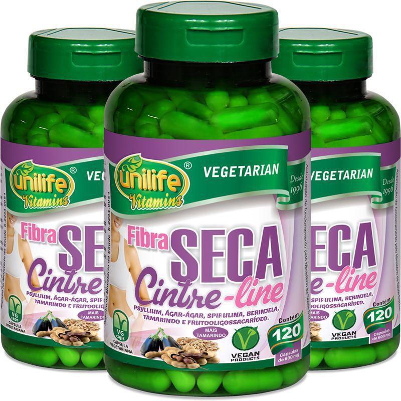 Kit 3 Fibra seca cinture line 120 cápsulas Unilife - Fibras Alimentares ...
