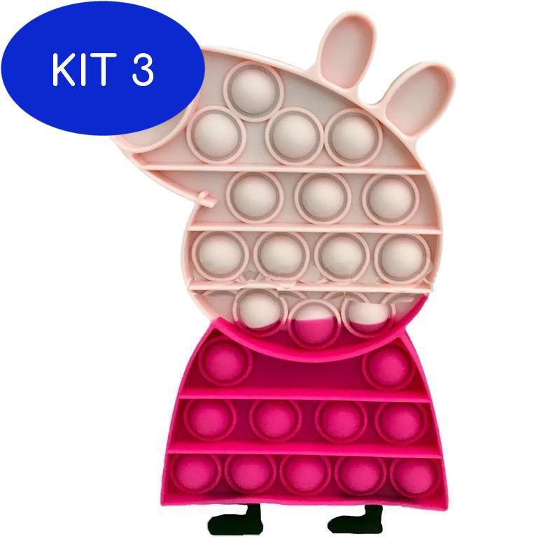 Kit 3 Fidget Toy Bubble Pop It Sensorial Desenho Peppa Pig - Mega Block ...