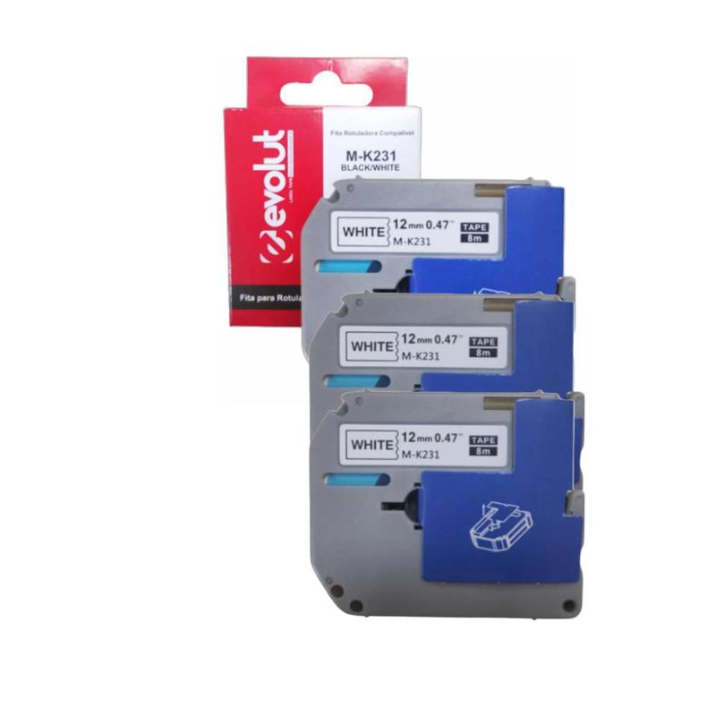 Kit 3 Fitas Rotuladora Brother Mk231 Compatível Pt45 Pt-55 - Evolut ...
