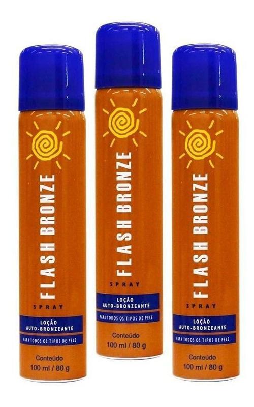 Kit 3 Flash Bronze Spray Auto Bronzeador 100ml - Freedom - Bronzeador ...