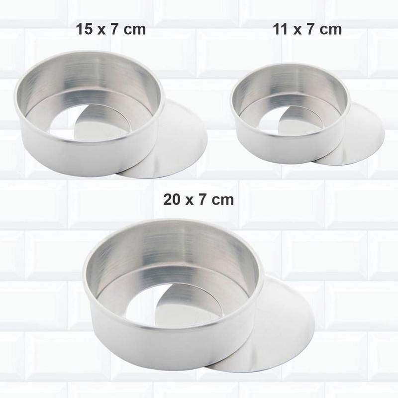 Kit 3 Formas De Bolo Fundo Removível Redondas 11+15+20 Cm - ISAMAR ...