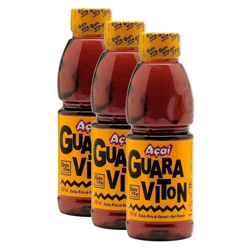 Kit 3 Guaraviton Guaraná Viton Sabor Açai Zero Açucar 500Ml - Guaraná ...