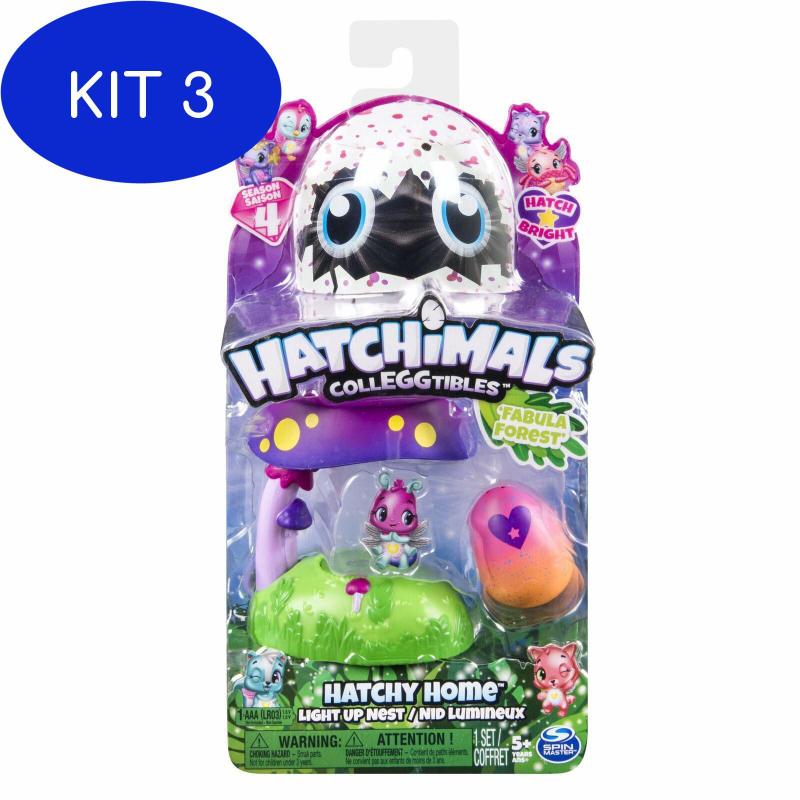 Kit 3 Hatchimals Colleggtibles Casinhas Iluminadas Floresta - Sunny ...