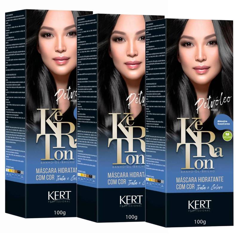 Kit 3 Keraton Tonalizante Banho De Brilho Petroleo - Kert - Tonalizante ...