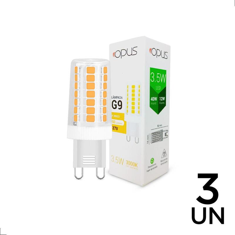 Kit 3 lampada led g9 3,5w 3000k - OPUS - Lâmpada - Magazine Luiza