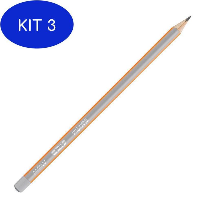 Kit 3 Lápis Preto Triangular 2H Maped Black Peps 12 Unidades - Lápis ...