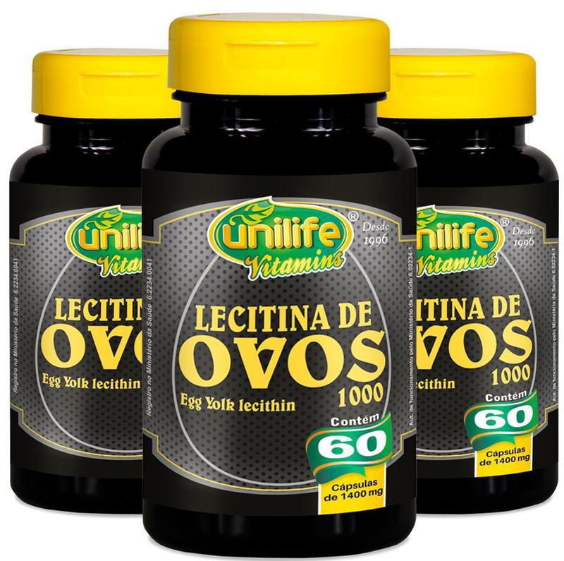 kit 3 Lecitina de ovos 60 cáp cada - Unilife - Unilife Vitamins ...
