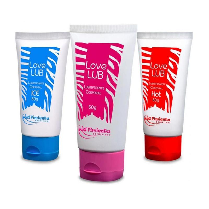 Kit 3 Lubrificante Íntimo À Base D'água Neutro Esquenta Esfria Love Lub ...