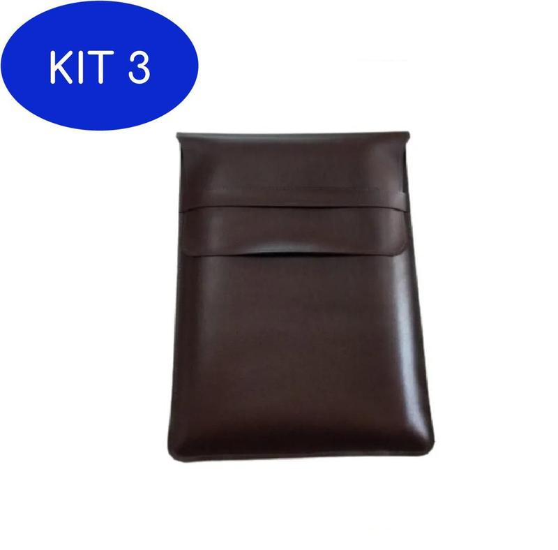 Kit 3 Luvas Pasta Capa Case Para Notebook Couro Marrom - 15 - Tomé ...