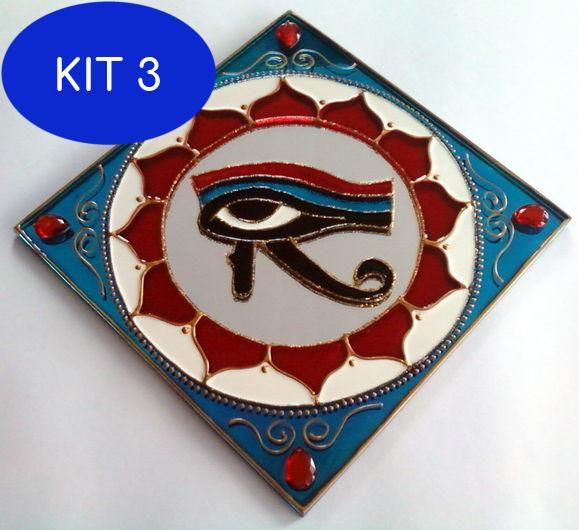 Kit 3 Mandala Olho de Hórus em espelho de 15x15cm - Mandalas Emvitral ...