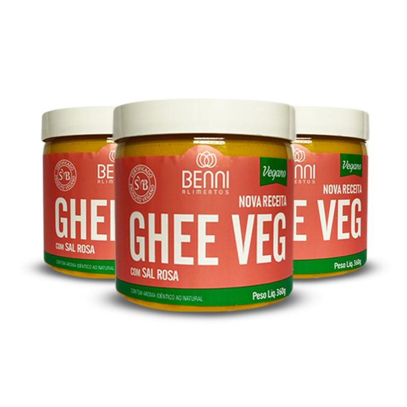 Kit 3 Manteiga Ghee com Sal Rosa Ghee Benni Veg 360g - Ghee / Manteiga ...