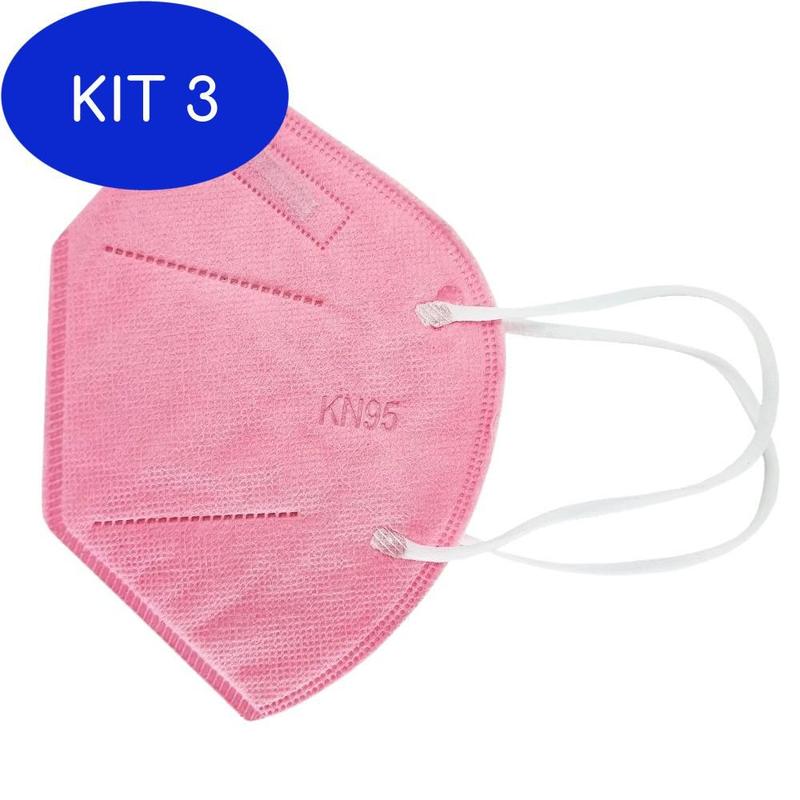 Kit 3 Mascara Kn95 N95 5 Camadas De Proteção Rosa - Miralupa - Máscara ...