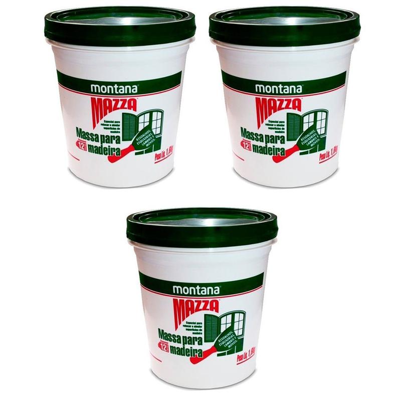 Kit 3 Massa Madeira Mazza 1,6 Kg Cor Cumaru - MONTANA - Massa para ...