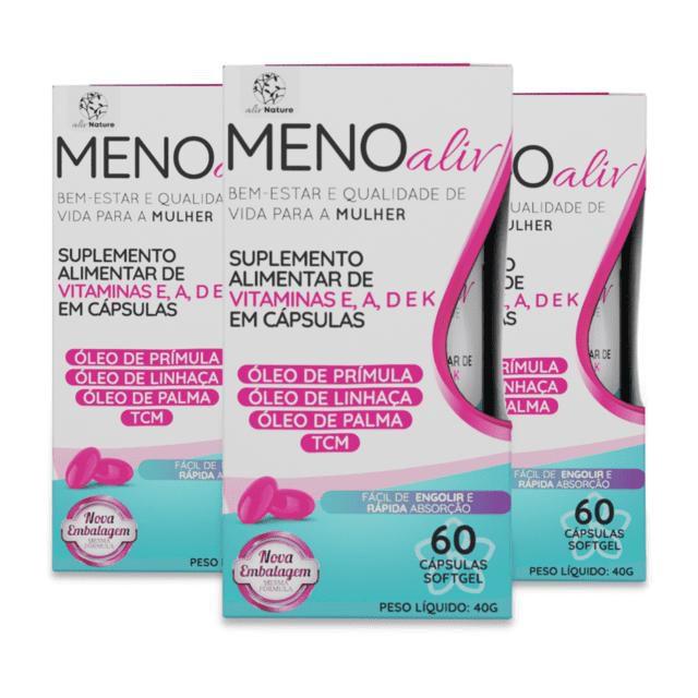 Kit 3 Meno Aliv Contra Sintomas MenoPausa 60Cps - AlivNature - MENOALIV ...
