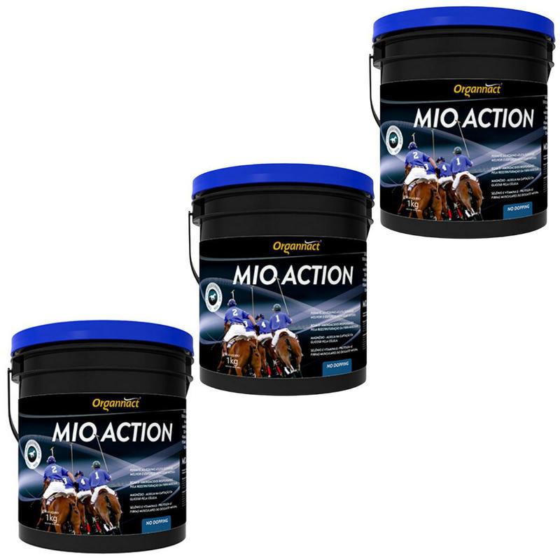 Kit 3 Mio Action 1Kg Suplemento Vitamina Equinos Organnact - Vitaminas ...