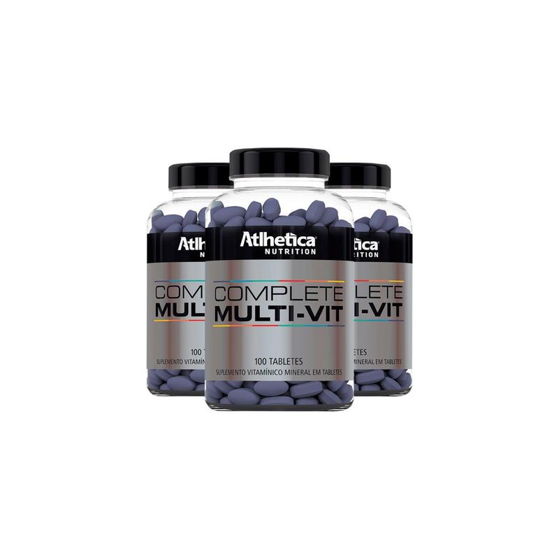 Kit 3 Multivitamínico Vitaminas 100Und Falta Nutrientes - Athletica ...