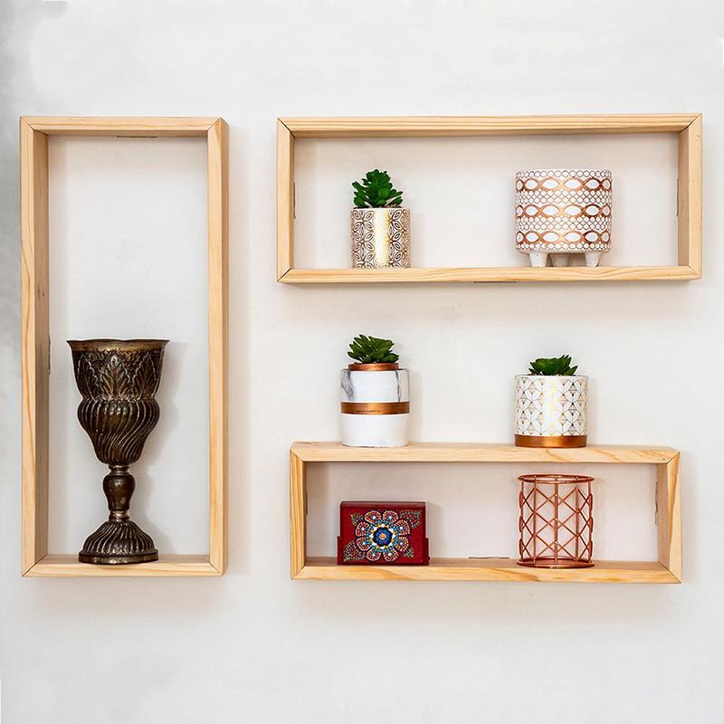 Kit 3 Nichos Retangular para Composição Quanto Infantil em Madeira ...