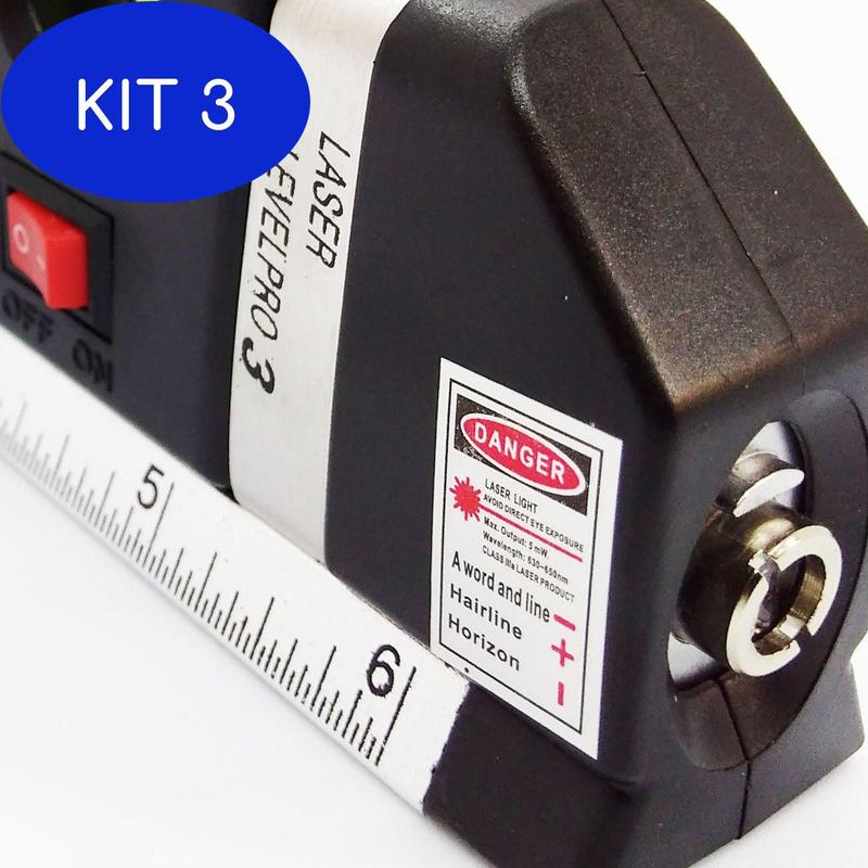 Kit 3 Nível Laser Estágios Nivelador Trena Level Pro3 Lelong - Nível a Laser - Magazine Luiza