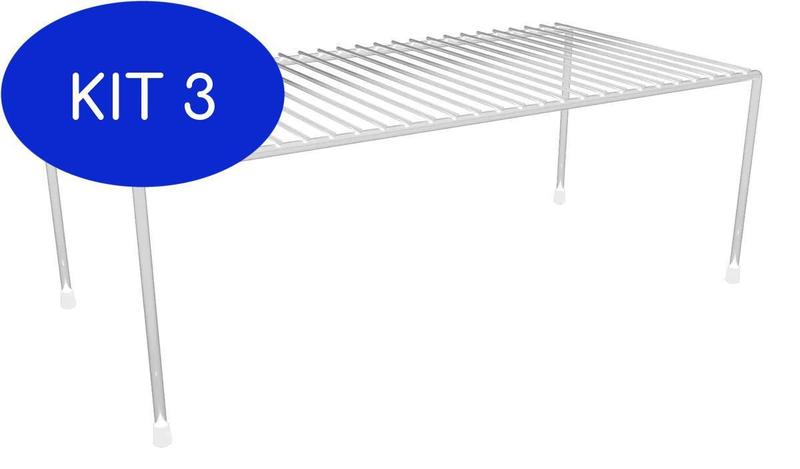Kit 3 Organizador Armário Cozinha Prateleira Aramado Aço 22Cm - Dicarlo ...