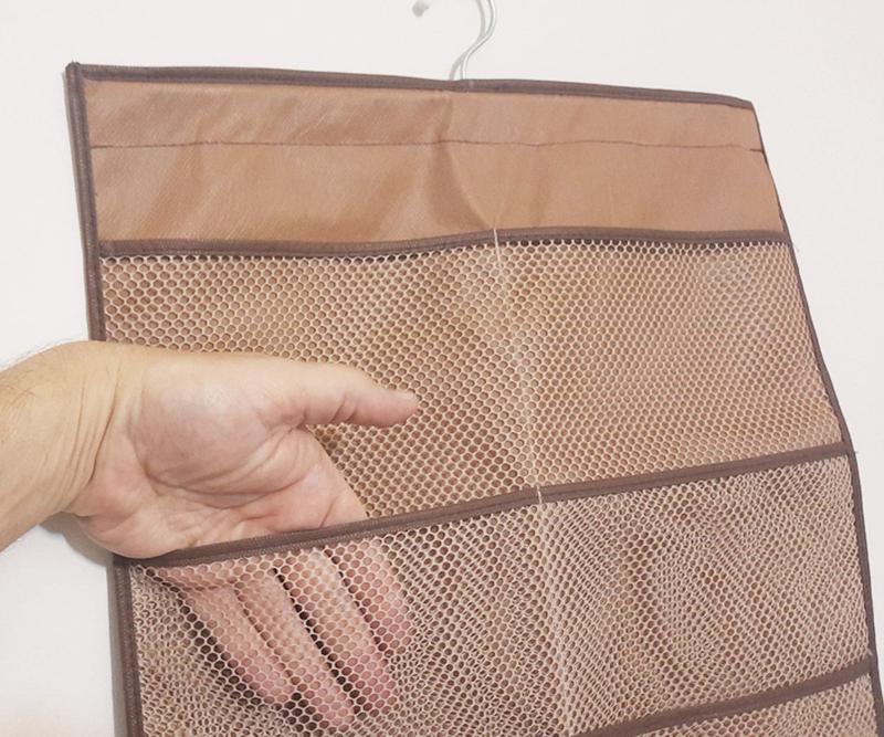 Kit 3 Organizador Cabide 15 Bolsos Porta Sutiã Calcinha Cueca Meia Marrom Claro - Marineide ...