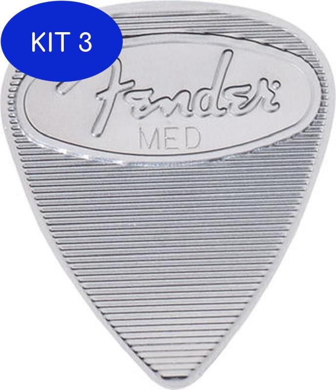 Kit 3 Palheta Tradicional Aco Media Pacote com 4 un Fender - Palheta ...