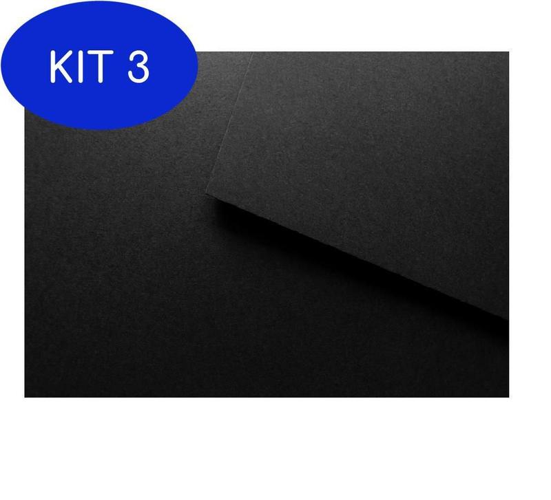 Kit 3 Papel Color Plus A4 Preto 180G Los Angeles - 50 Folhas - Evolut ...