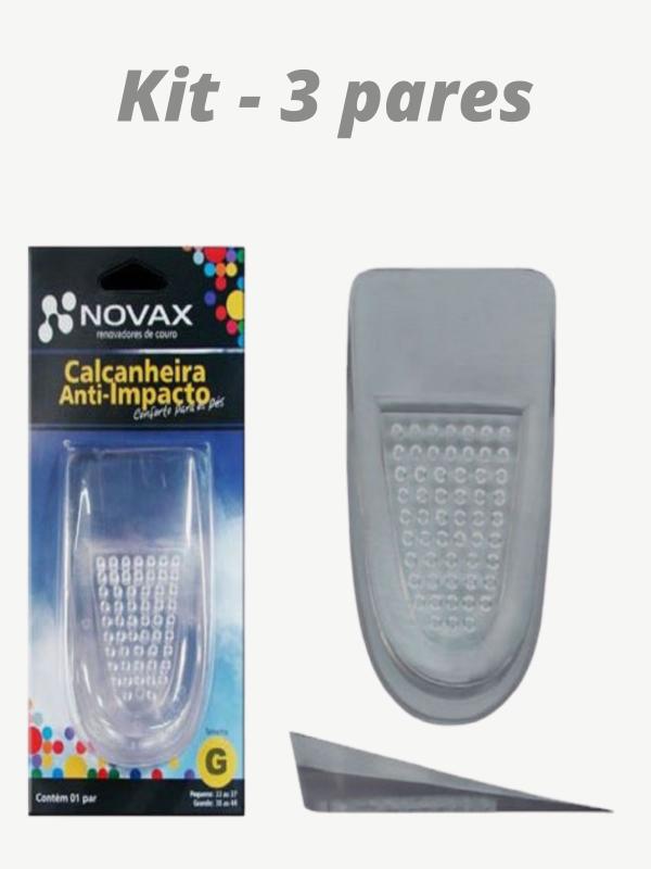 Kit 3 pares - Calcanheira de Gel - Adesiva - Tam: Grande - Novax ...