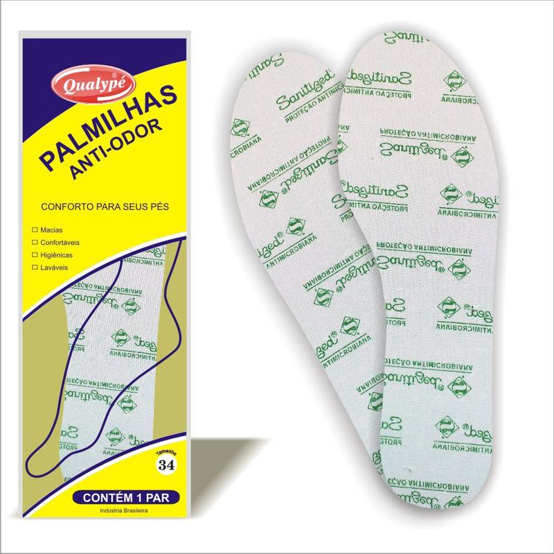 Kit 3 Pares - Palmilha de Espuma - Anti Odor Bactericida - Latex de Eva ...