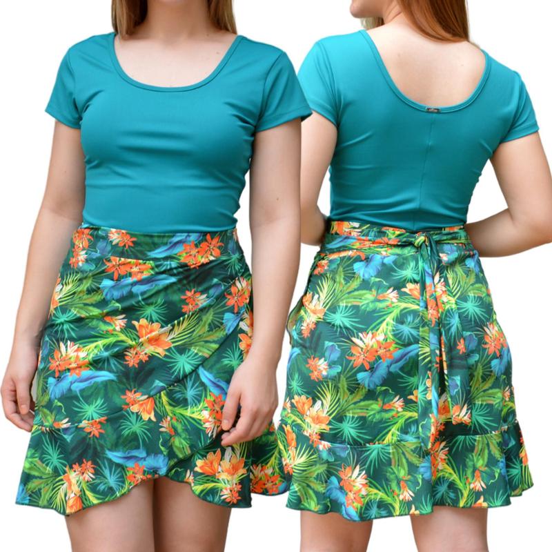 Kit 3 Peças Maiô+ Saída Praia Pareô+ Short Uv50+ Moda praia Evangélica ...