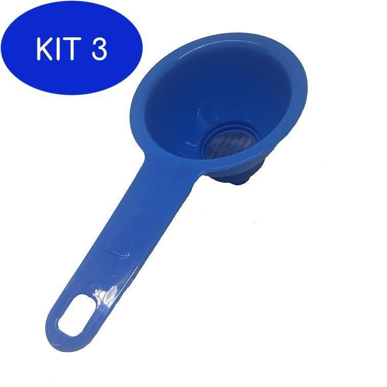 Kit 3 Peneira Fina com Funil em Plástico PVC - Ke Home - Peneira ...