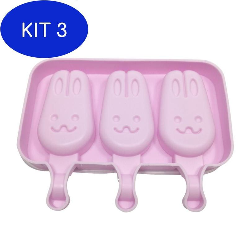 Kit 3 Picoleteria Forma De Picolé Sorvete Forminhas Em Silicone - M&C ...