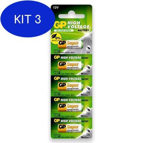Kit 3 Pilha Bateria Alcalina 12V 27A Sunking Fina - GP Batteries ...