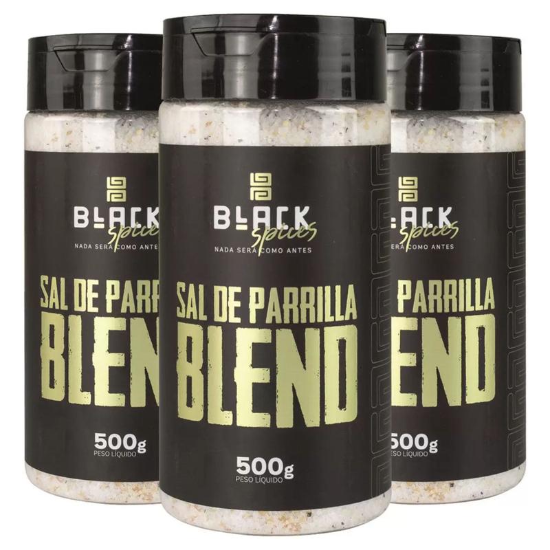 KIT 3 POTES DE SAL DE PARRILLA BLACK SPICES GOURMET 500g PARA CHURRASCO ...