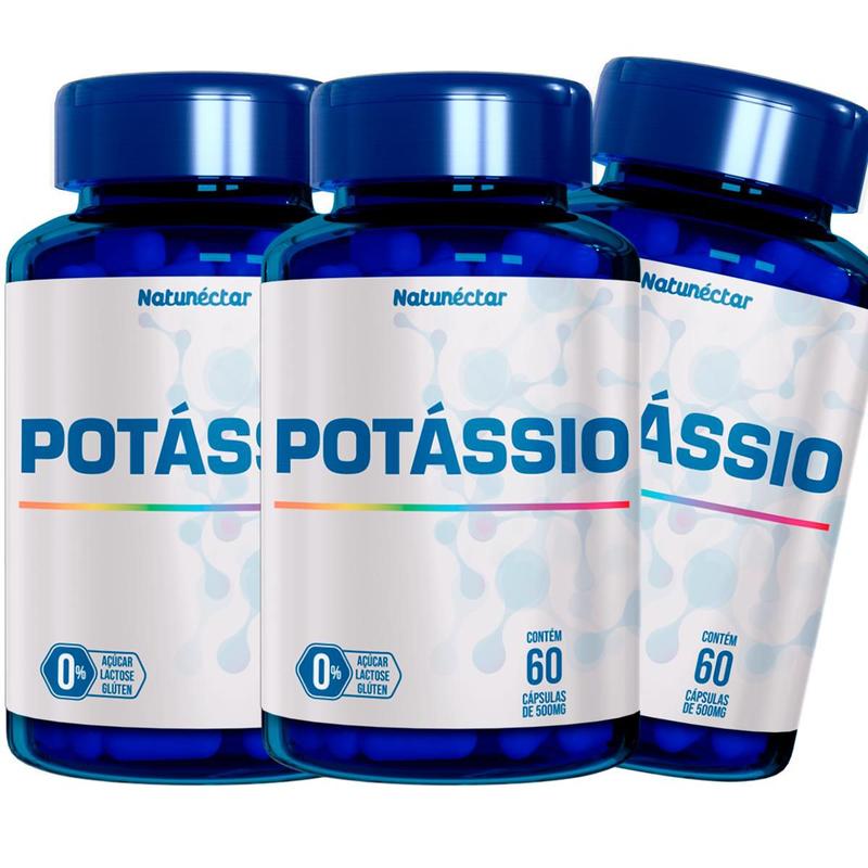 Kit 3 Potes Potássio Puro 100% Natural Suplemento Alimentar Original ...