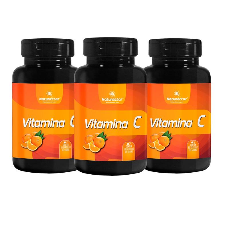 Kit 3 Potes Vitamina C Suplemento Alimentar Natural Sabor 100% Puro ...